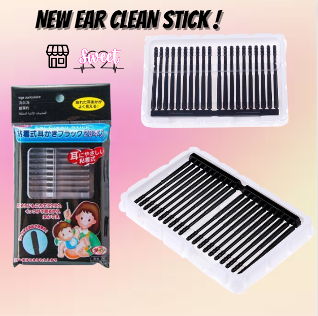 SWEET 20pcs/pack Disposable Sticky Ear Swabs Pick Spiral Tips Wax ...