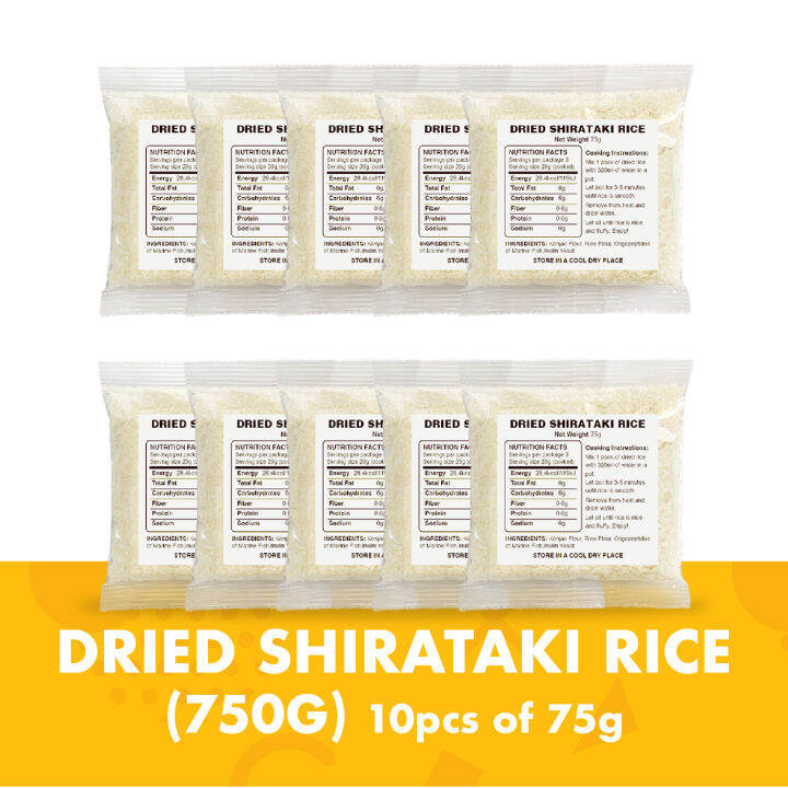 Dried Shirataki (Konjac) Rice || 750g (10 Pouches of 75g) | Lazada PH