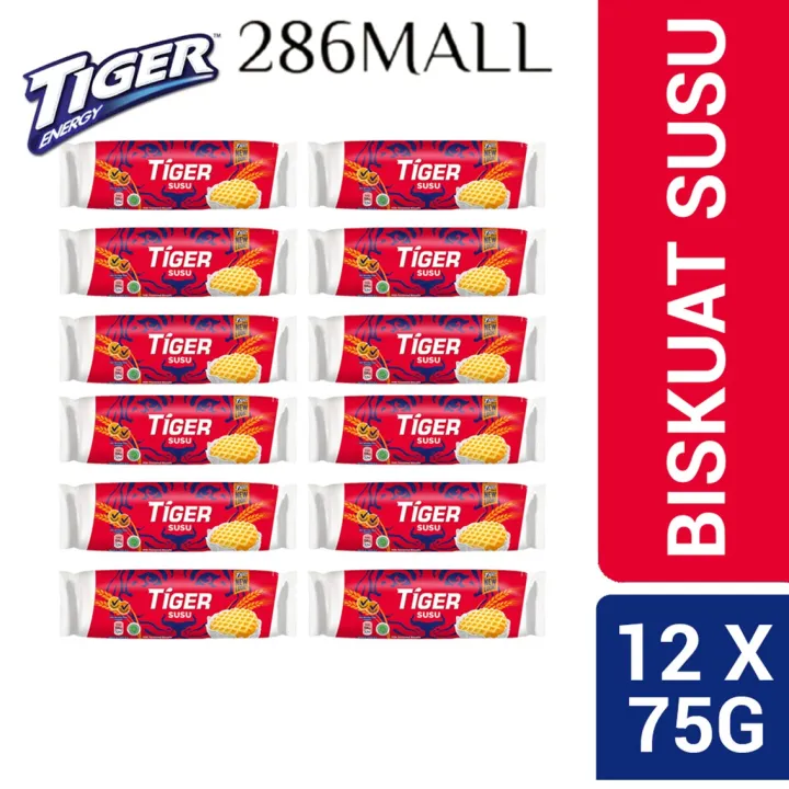 Tiger Biskuat Susu Milk Flavoured Biscuits 12 X 75G [ 286MALL ] | Lazada