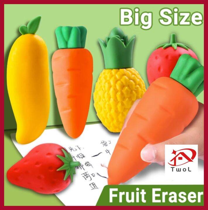 TwoL Oversized Eraser Big Mac 3D Modeling Fruit Eraser Children's Cute ...