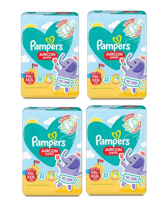 Pampers Aircon Pants XXL -XXXL Extra Extra Large 22 x 4 packs (88 ...