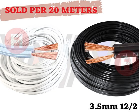 WIREMAX Flatcord Electrical Wire per 20 Meters #12/2 3.5mm²x2C Twin ...