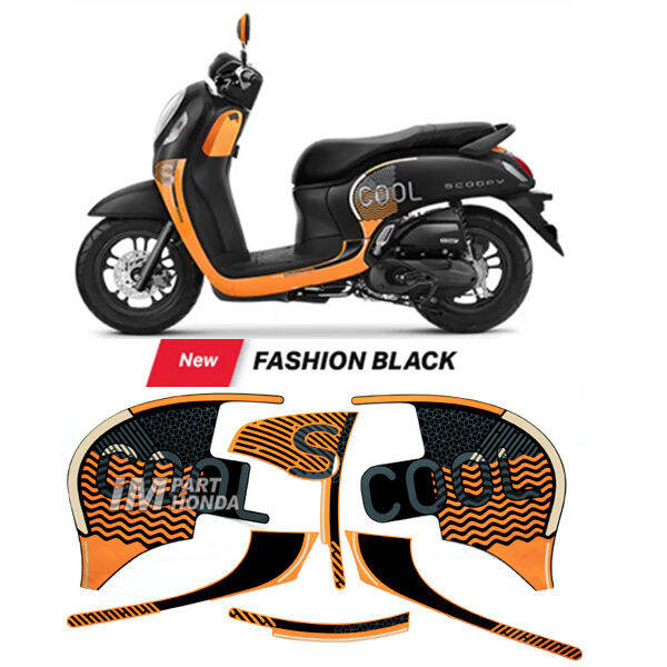 Stiker Scoopy eSP K2F 2022 Fashion Black Hitam Orange | Lazada Indonesia