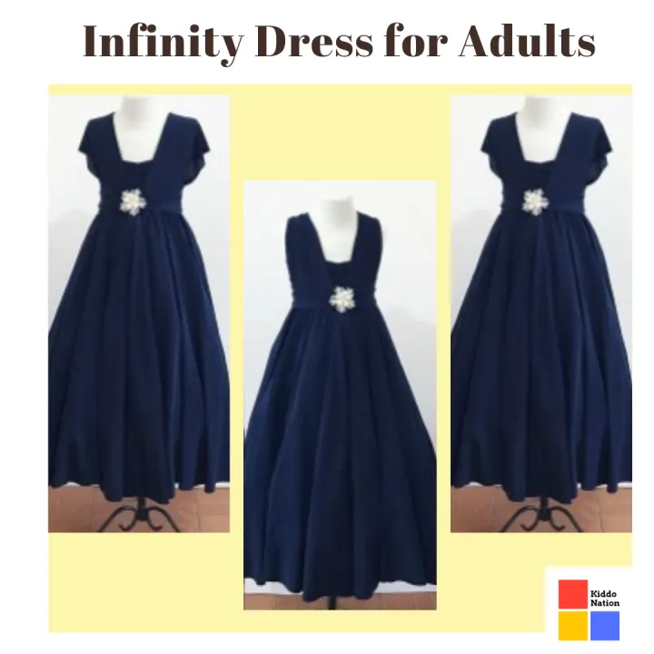 Navy Blue Infinity Dress for Kids 5-8 years old | Floor-length with ...