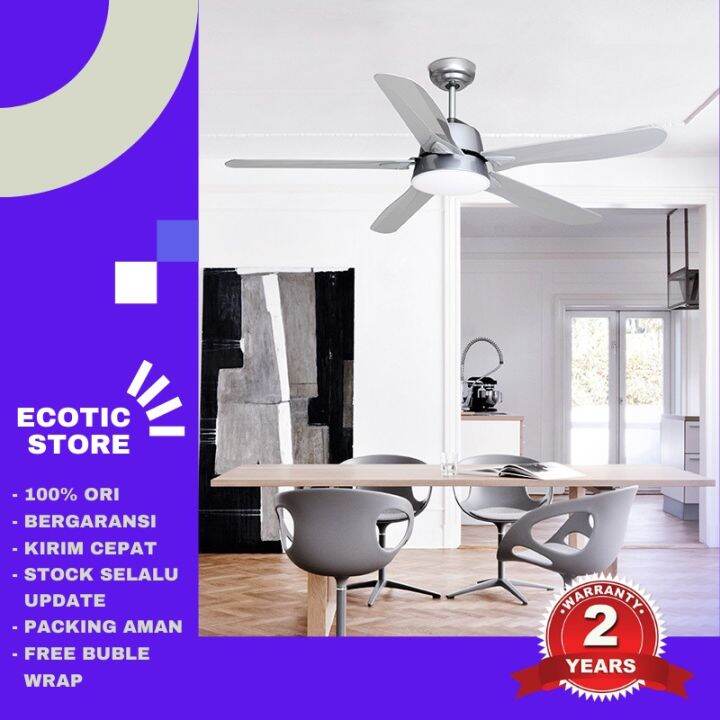 Kipas angin lampu gantung MT Edma STUDIO 56 inch, 15W LED Modul, Remote ...