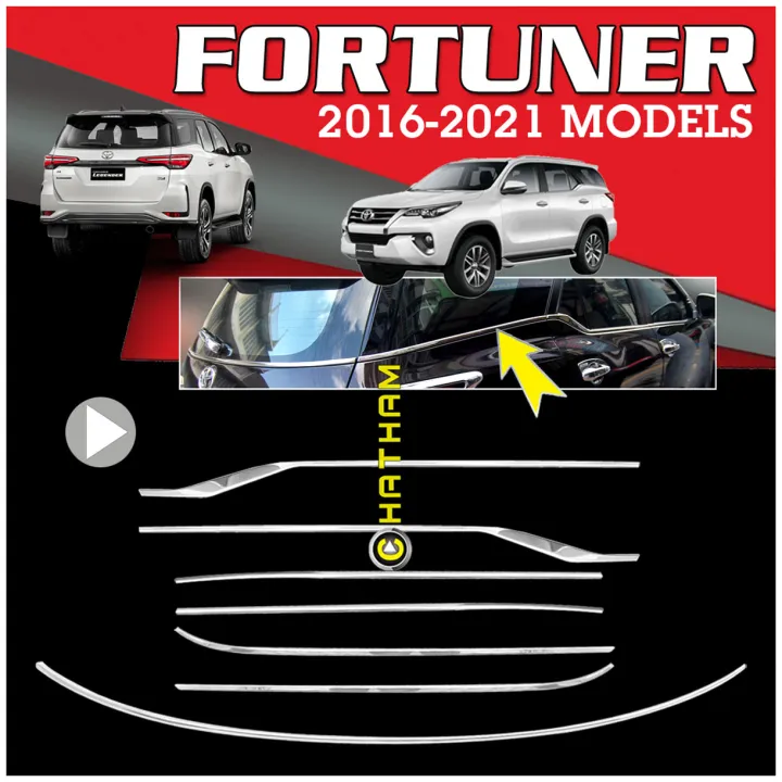 Window Trim for Toyota Fortuner 2016 up to 2021 (Chrome 2017 2018 2019 ...