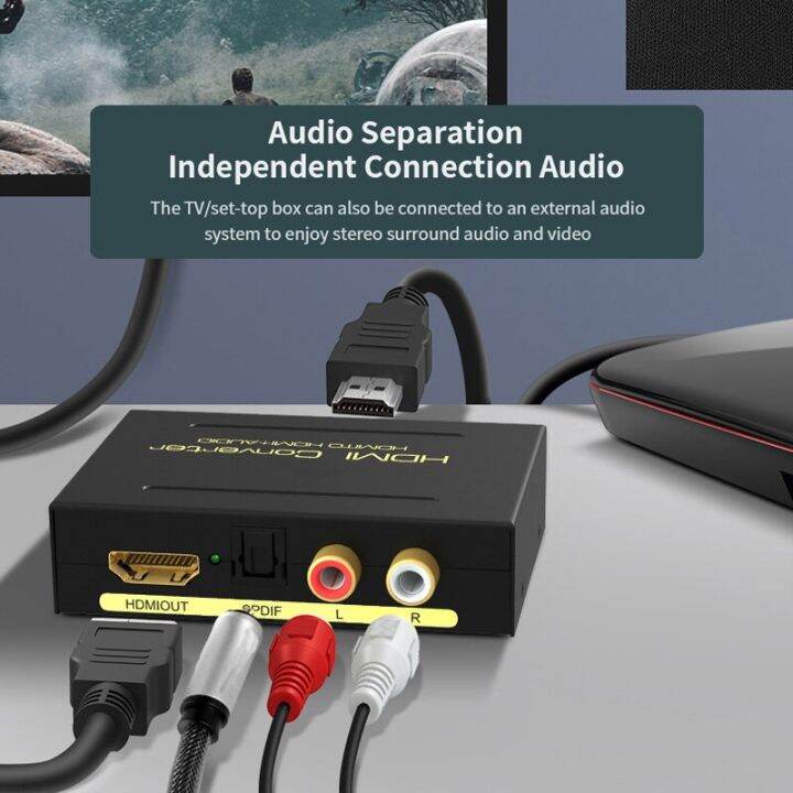 4K 60Hz HDMI 2.0 Audip Splitter 5.1 ARC HDMI Audio Converter Extractor ...