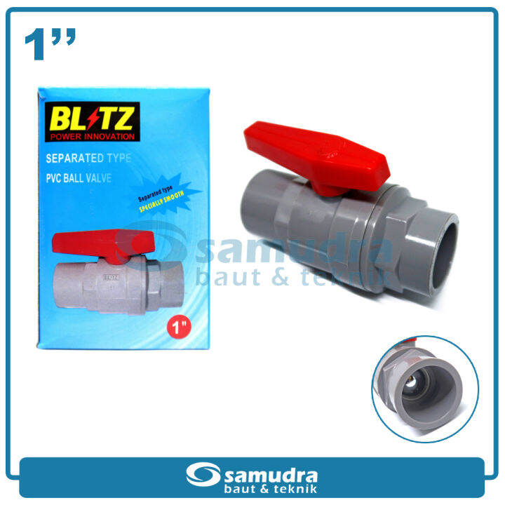 BLITZ Stop Kran PVC 1" Ball Valve Polos Plastik Pipa Air Sock Engkol | Lazada Indonesia
