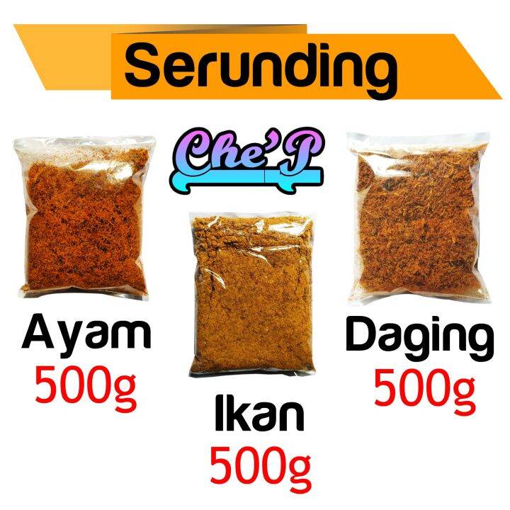 SERUNDING COMBO | CHICKEN FLOSS (500G) & BEEF FLOSS (500G) & FISH FLOSS ...