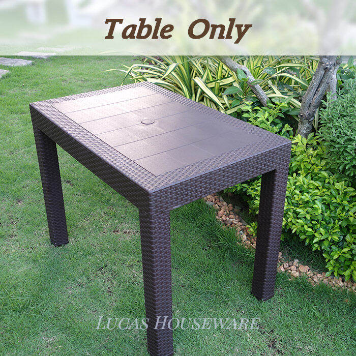 DINING TABLE 30X48 RECTANGLE RATTAN TABLE COMPUTER TABLE OUTDOOR INDOOR ...
