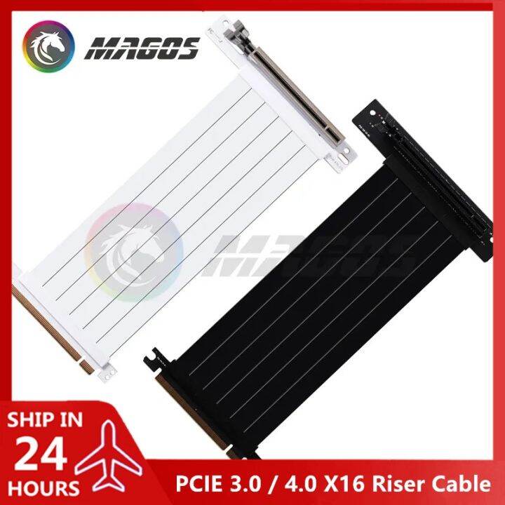 PCIE 4.0 X16 Riser Cable Video Card Extension Shielded Flexible 90 ...