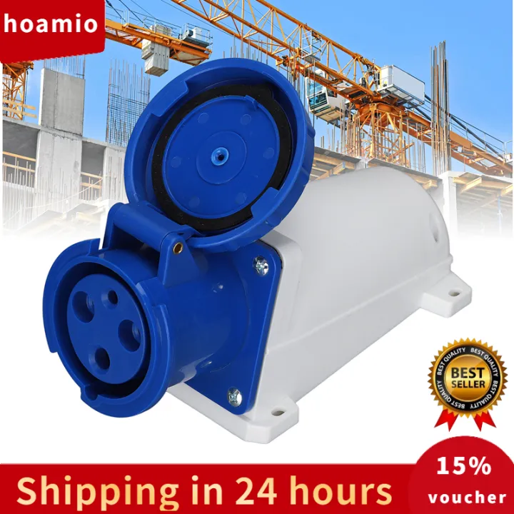 220‑250V 63A 2P+E Industrial Connector 3 Pin 3 Phase Waterproof Wire ...