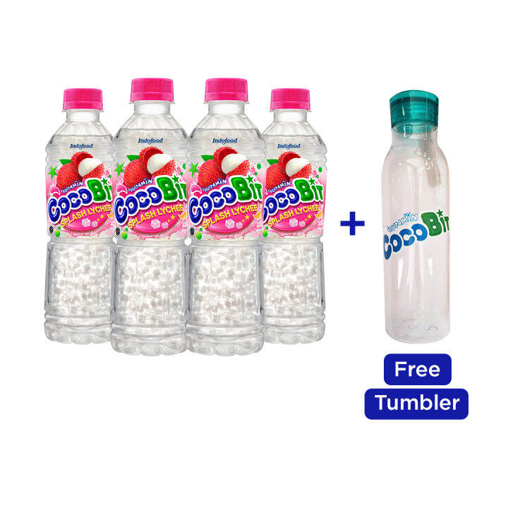 Indofood Fruitamin Cocobit Lychee 350 ml x 4 Pcs free Tumbler | Lazada Indonesia