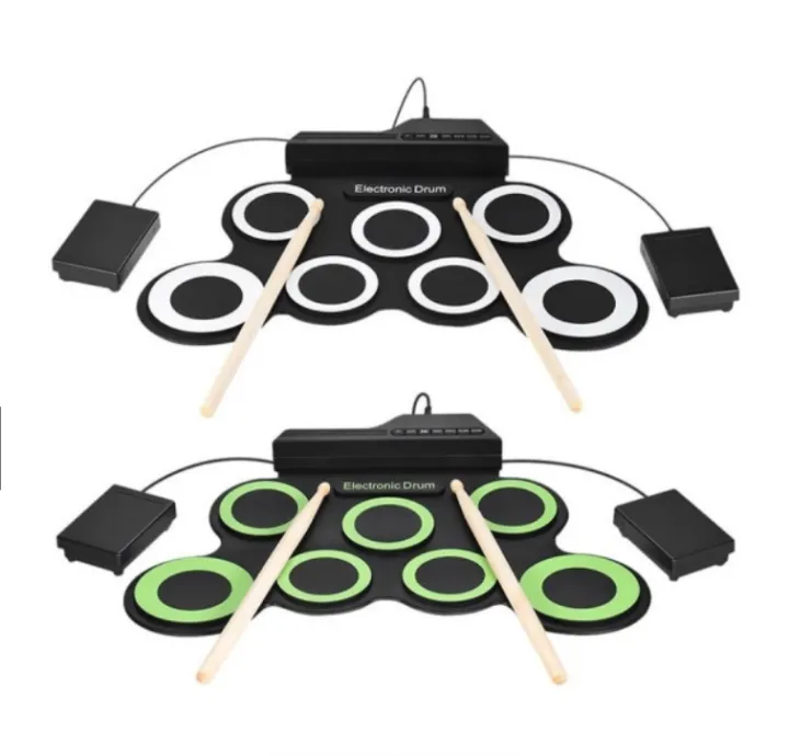 1-3Days Delivery Portable Electronic Drum Digital USB 7 Pads Roll up ...