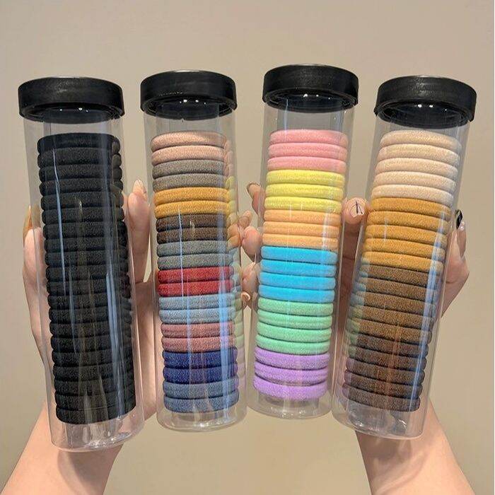 20PCS/Box Ikat rambut wanita per box botol ikat rambut polos warna biru ...