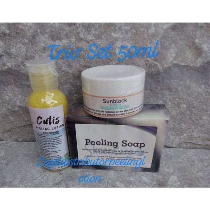 Trio Set 50ml Cutis Peeling Lotion 10g Sunblock cream Premium Peeling ...