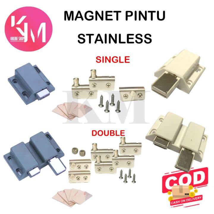 Engsel Kunci Magnet Pintu Kaca SS / Magnet Double / Singel Push Open ...