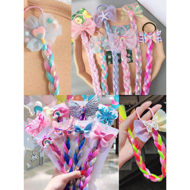 Ikat Rambut Kepang Princess Pita Unicorn Pelangi Karet Rambut Anak ...