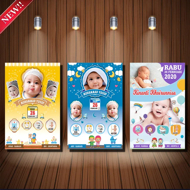 PROMO Wall Decor Biodata Bayi Bingkai 20x30 cm 10R / Hiasan Dinding ...