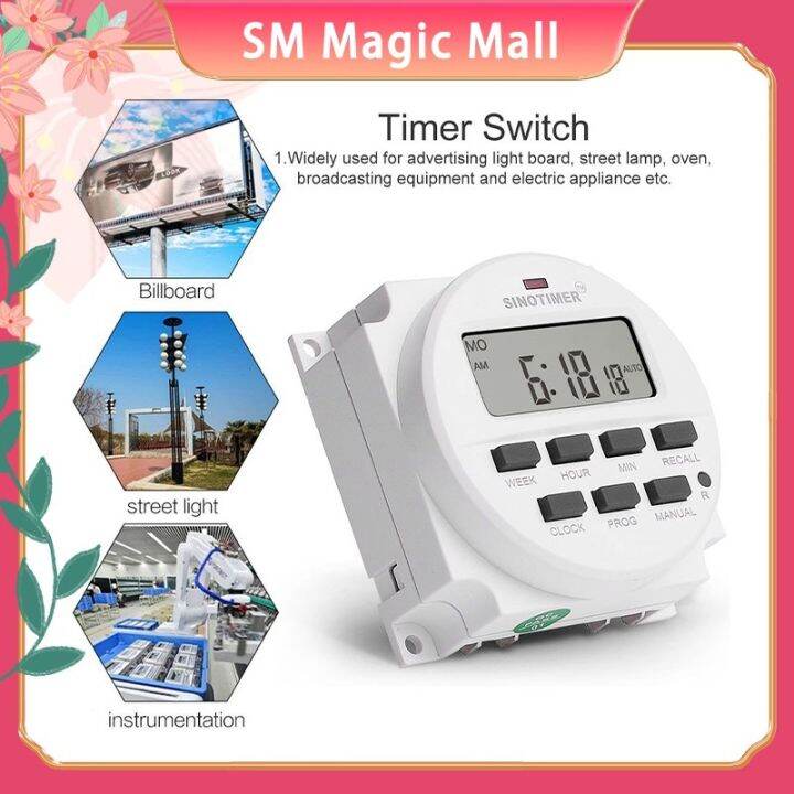 Spot Sinotimer 220v Weekly 7 Days Programmable Timer Relay Control