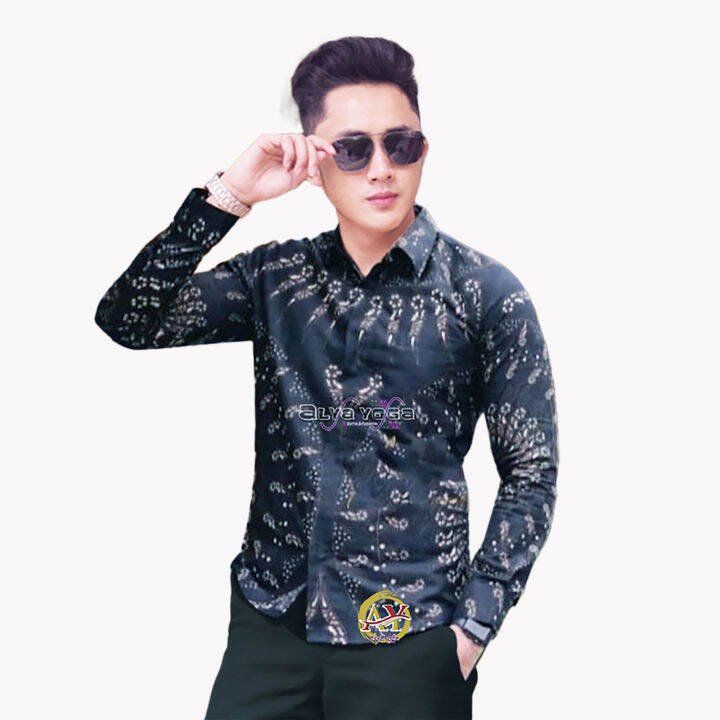 Atasan Cowok Keren Hem Batiq Pria Panjang Baju Pesta Terbaru 2022 ...