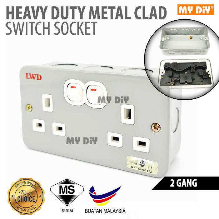 MYDIYSDNBHD - HEAVY DUTY SIRIM LWD METAL SWITCH SOCKET 1 GANG 2 GANG ...