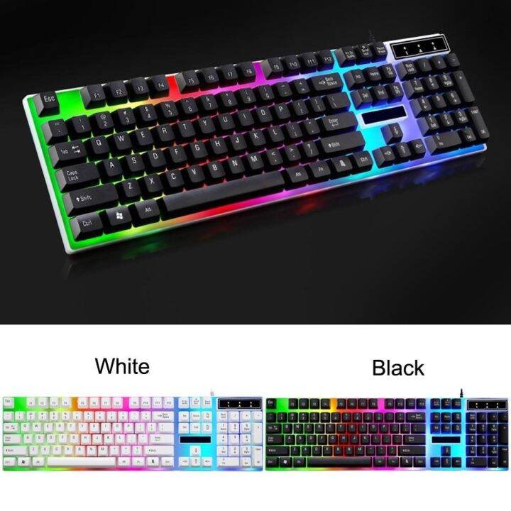 TX30 USB Backlight Punk Mechanical Keyboard 104 Key - White black ...