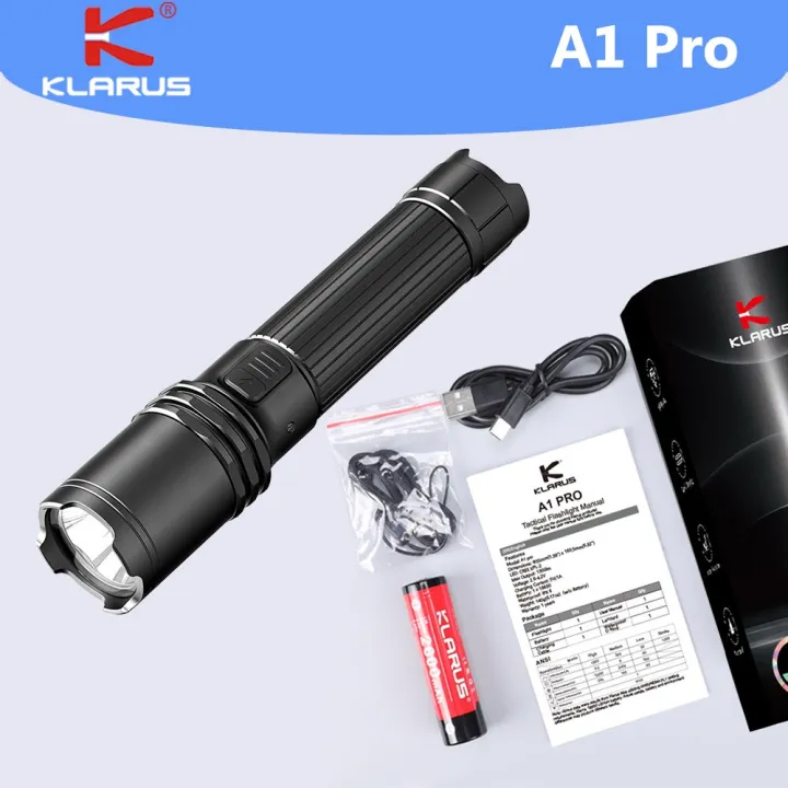 Klarus A1 Pro Flashlight 1300LM High LED Tactical Flashlight Type-C Charging | Lazada PH