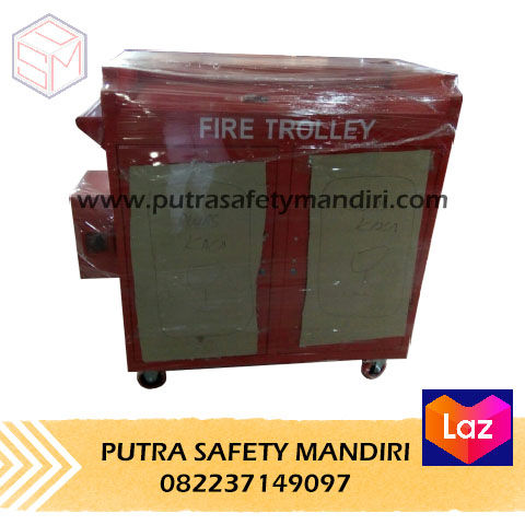 JUAL FIRE TROLLEY SAFETY WITH BOX P3K CABINET DORONG PERKAKAS PEMADAM ...