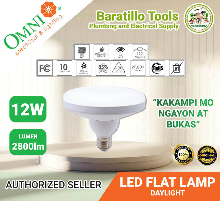 OMNI LED Circular Flat Lamp Bulb E27 Base 12 and 22 WarmWhite ...