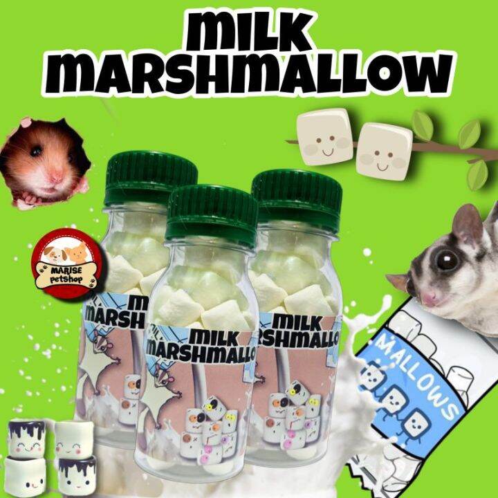 Marshmallow sugar glider rasa susu - snack sugar glider milk 60ml ...