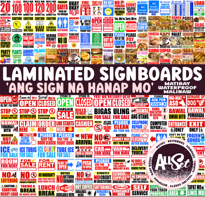 Laminated Sign & Vinyl Sticker Signboard for Business Shops School ...