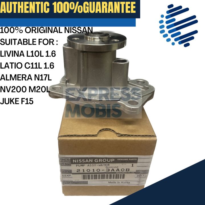 100% ORIGINAL NISSAN WATER PUMP 21010-3AA0B LIVINA L10L 1.6 LATIO C11L ...