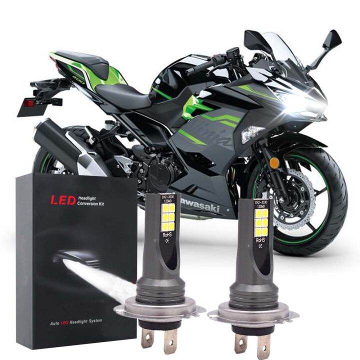 สำหรับ Kawasaki Ninja 300 EX300 2013-2017 - 2x Bright 6000K ไฟหน้า LED ...