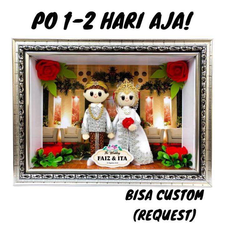 Hantaran Simple Bonekaflanelku Pengantin Adat Sunda Frame 3D 21x30 Cm ...