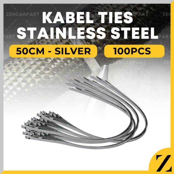 Kabel Cable Ties Tie Besi Stainless Steel Pengikat Knalpot Klem 50 cm ...