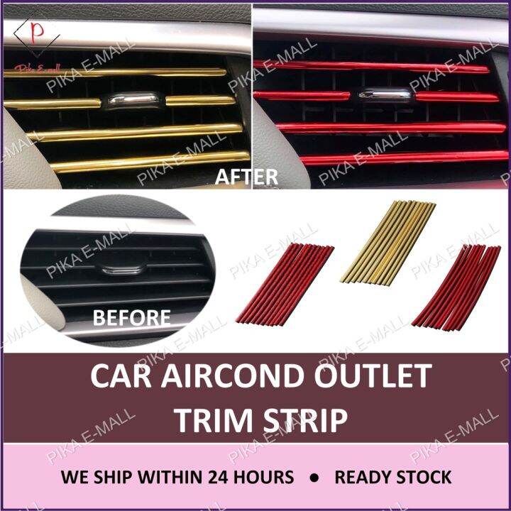 10PCS Car Air Conditioner Outlet Vent Trim Grille Strip Aircond Strip ...