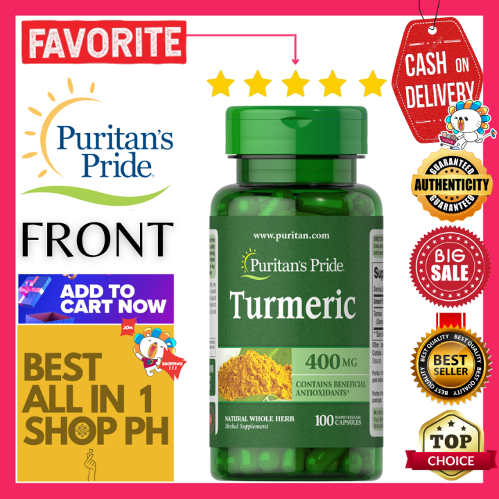 Puritan's Pride Turmeric 400 mg 100 Capsules - Brain and Memory ...