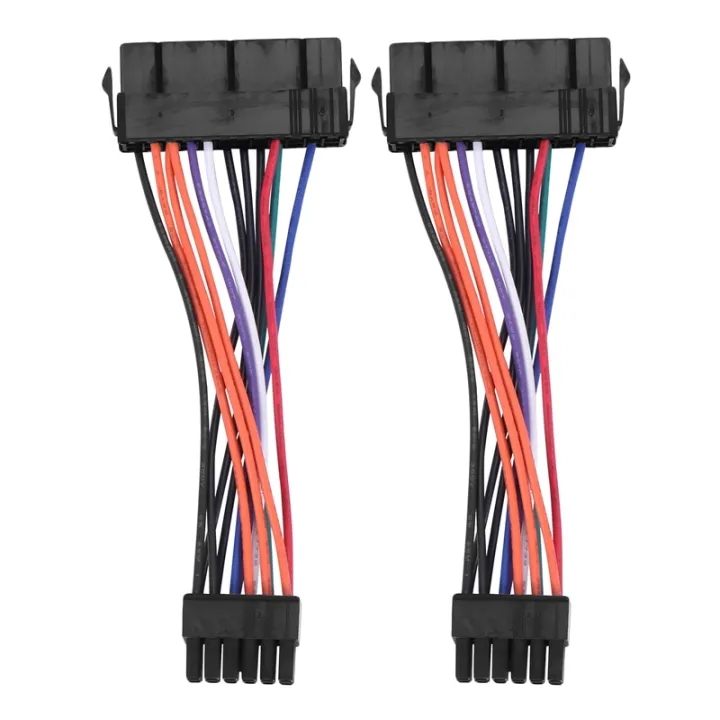 2Pcs 24 Pin to 12 Pin PSU Main Power Supply ATx Adapter Cable for ...
