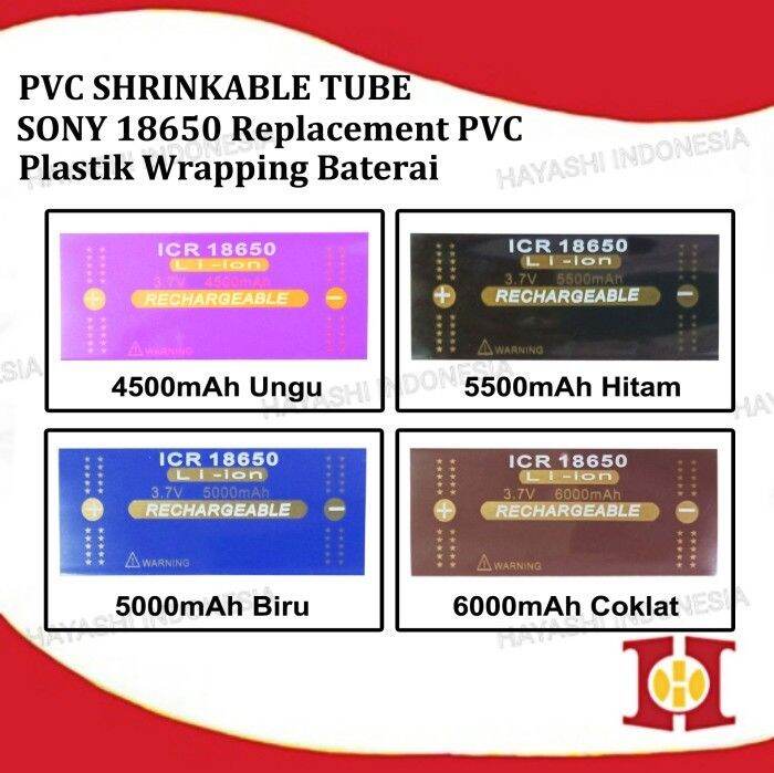 Battery Wrap 18650 Sleeve PVC Plastik Cover Batre Batere Baterai SO NY ...
