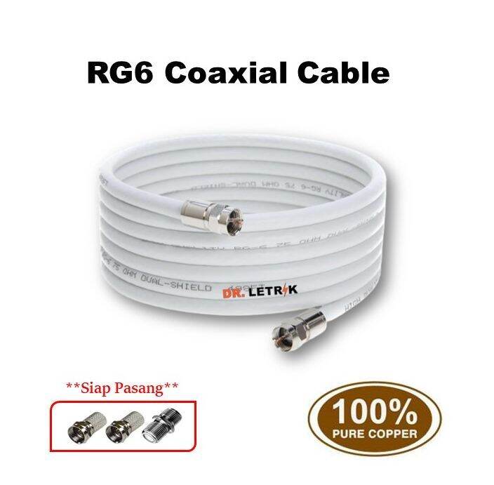 Pure Copper RG6 Coxial Cable MYTV Astro Digital TV DTT DTV ( 5mtr ...