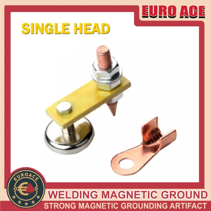 EURO ACE Single Head with Wire Clamp Magnet Head Magnetic Ground Clamp ...