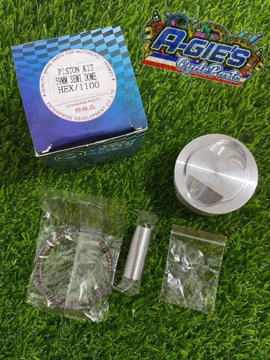 RACING MONKEY | PISTON SET 59MM PIN 15 SEMI DOME WITH POCKET | MIO ...