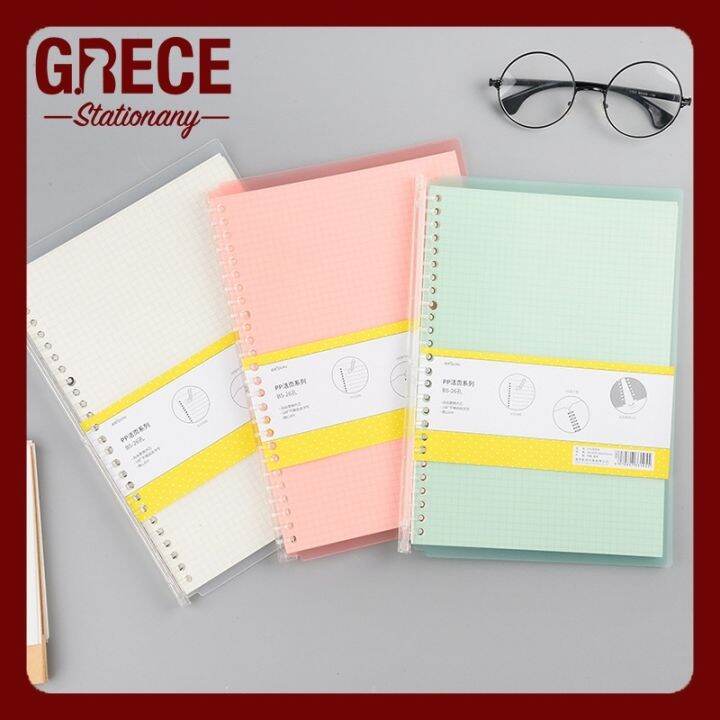 Crystal clear cover Japan binder notebook refillable A5 B5 20/26 holes ...