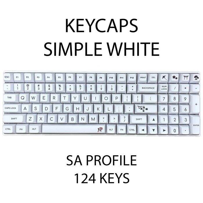 KEYCAPS PBT SIMPLE WHITE SA PROFILE MECHANICAL KEYBOARD | Lazada Indonesia
