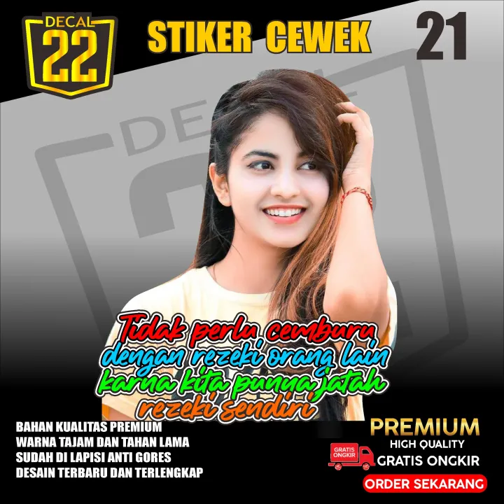 STICKER GAMBAR CEWEK DAN KATA KATA LUCU UNTUK KACA PINTU BODY MOBIL TRUCK PICK UP DLL KODE 21 ...
