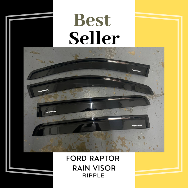 FORD RANGER RAPTOR 2018-2022 rain visor door visor ripple car ...