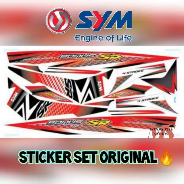 Sticker Set ORIGINAL SYM NEW BONUS SR 110 (SD8) | Lazada