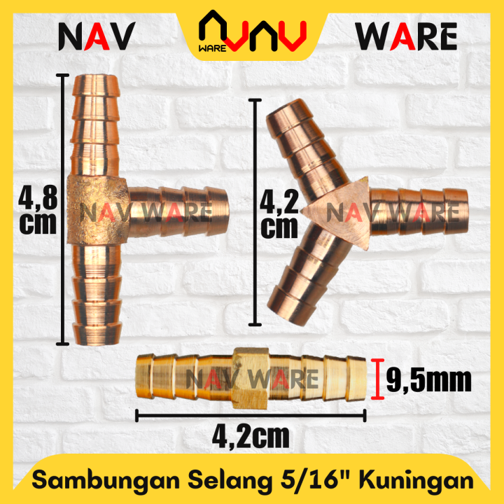 Sambungan Selang Air Kompor Gas Kompresor Tipe Lurus Tee Cabang 3 Y ...