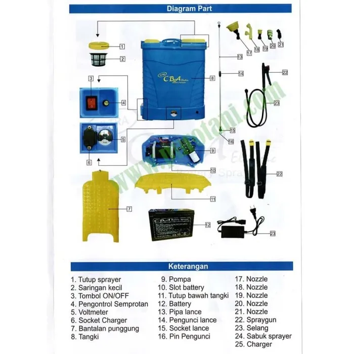 Tangki Semprot Hama Sprayer Ultra CBA Elektrik 16 Liter | Lazada Indonesia